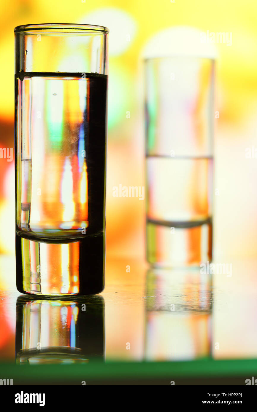 Glass of vodka on a bar counter Stock Photo - Alamy