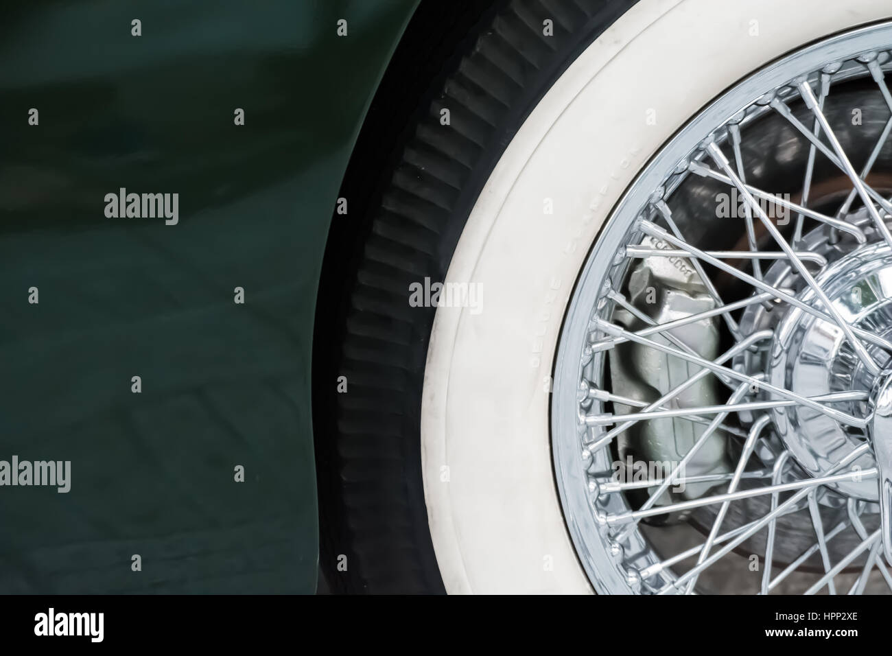 Close Up View of Classic Car Wheel Stock Photo - Alamy