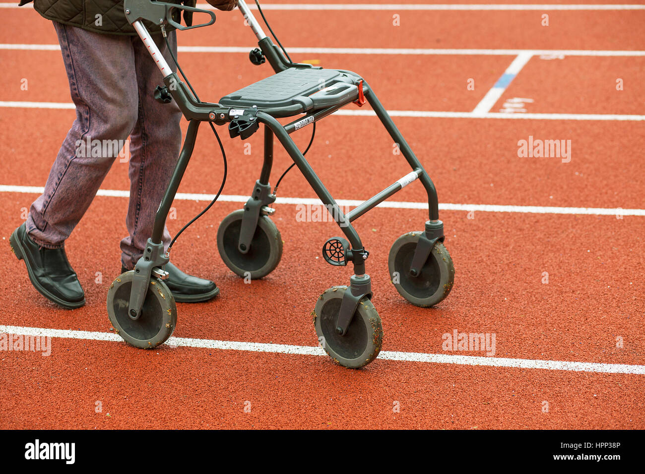 Old man with walker field hi-res stock photography and images - Alamy