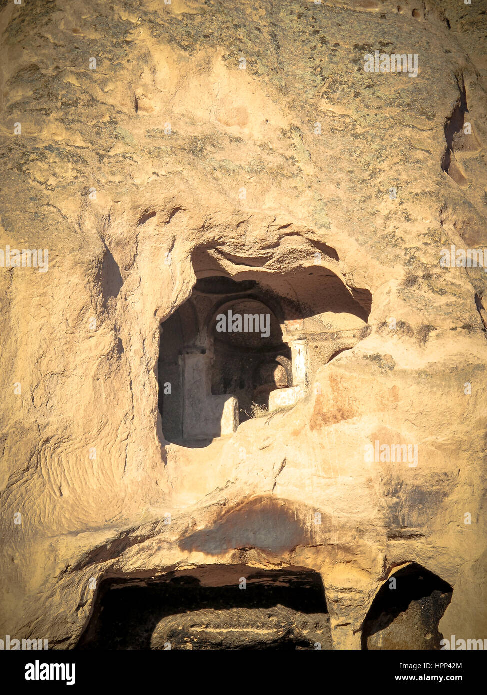 Ruins of a cave monastery in Cappadocia, Turkey Stock Photo - Alamy