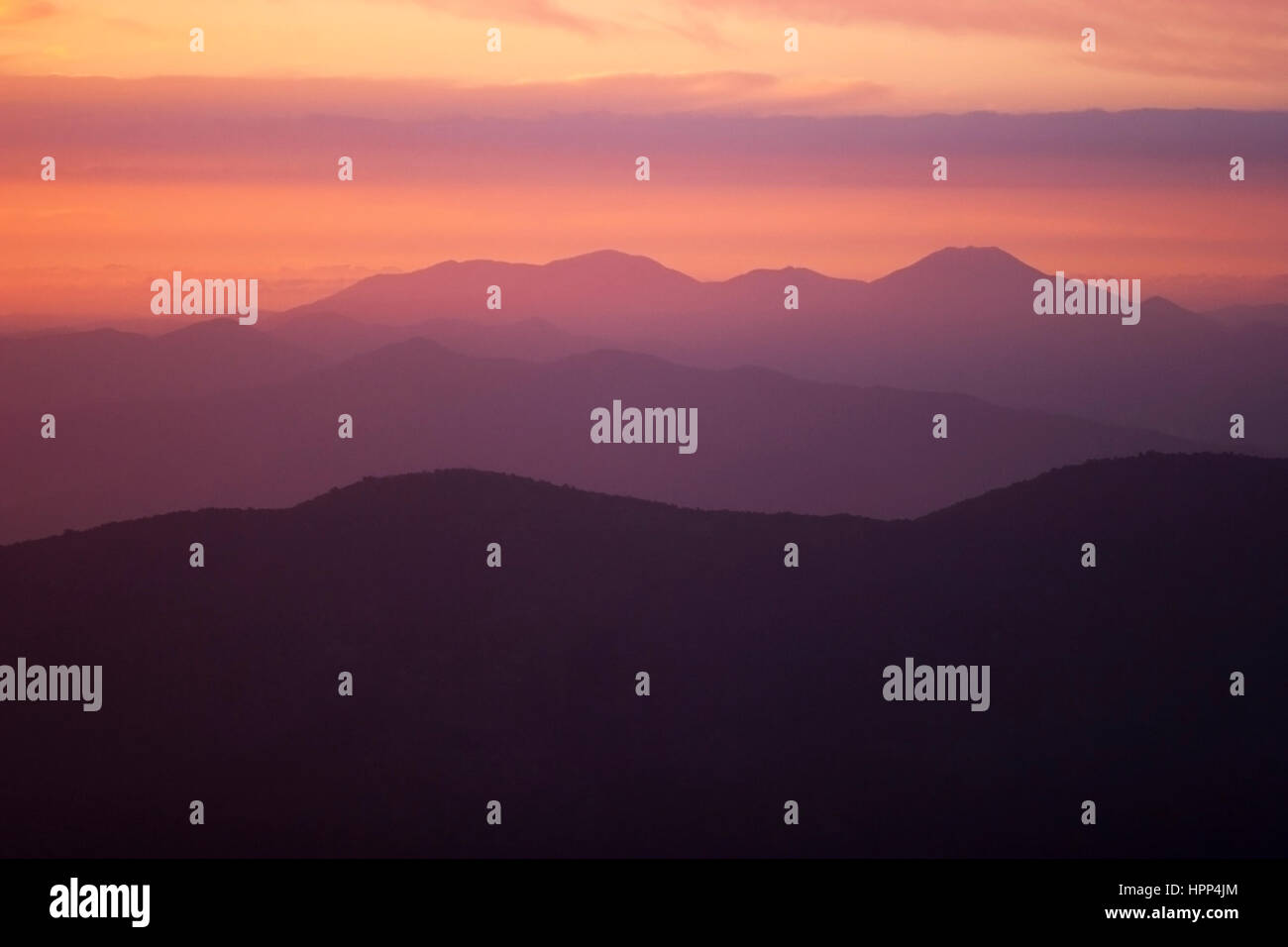 Andes Mountains with colourful sky at sunset, Chile Stock Photo - Alamy