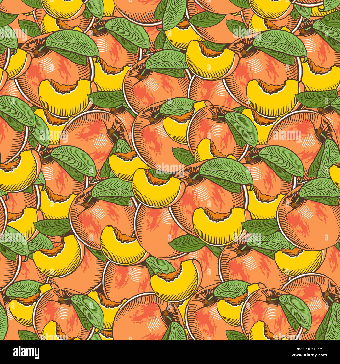 Vintage Peach Seamless Pattern Stock Vector Image & Art - Alamy