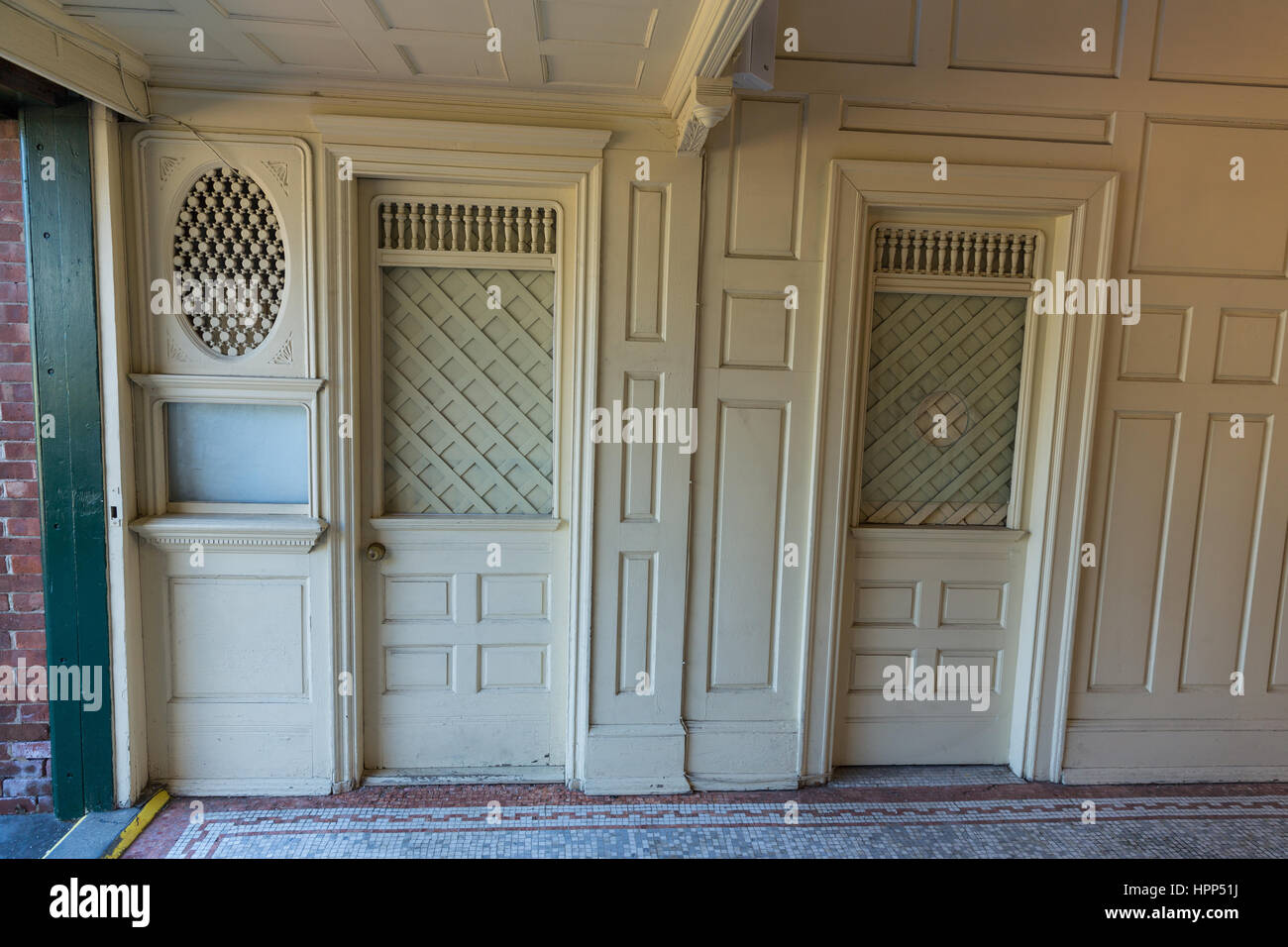 Old ticket booths at the International Tennis Hall of Fame Stock Photo ...