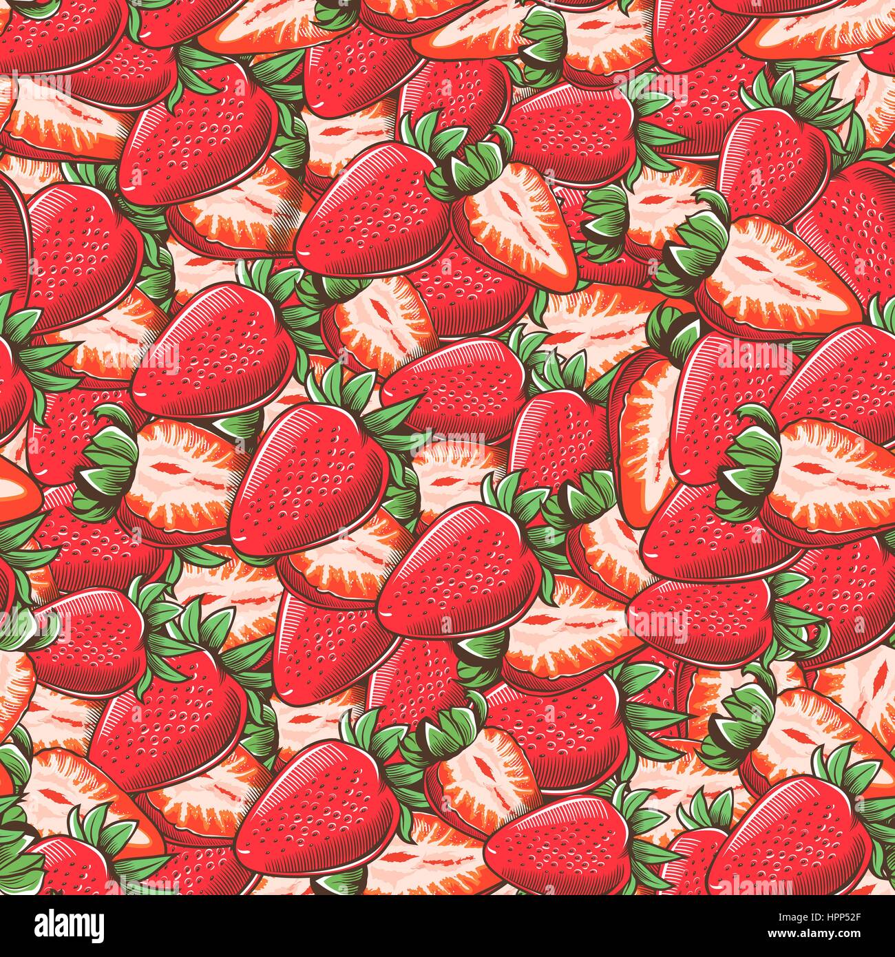 Strawberry pattern engraving Stock Vector Images - Alamy