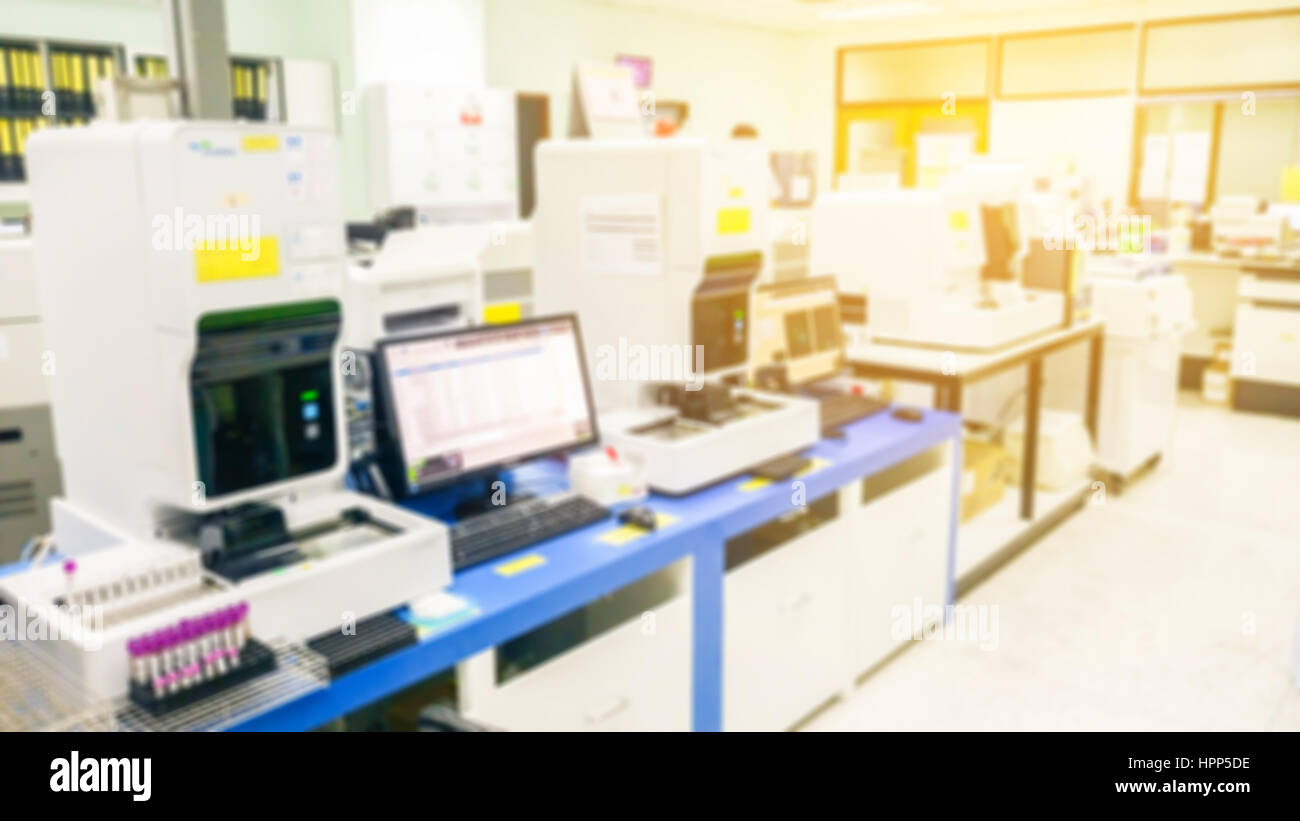 Blur abstract background of scientist working in research laboratory ...