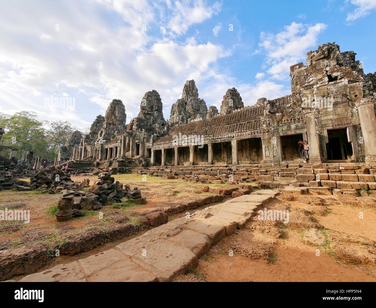 Temple bayon at angkor wat Stock Photo - Alamy
