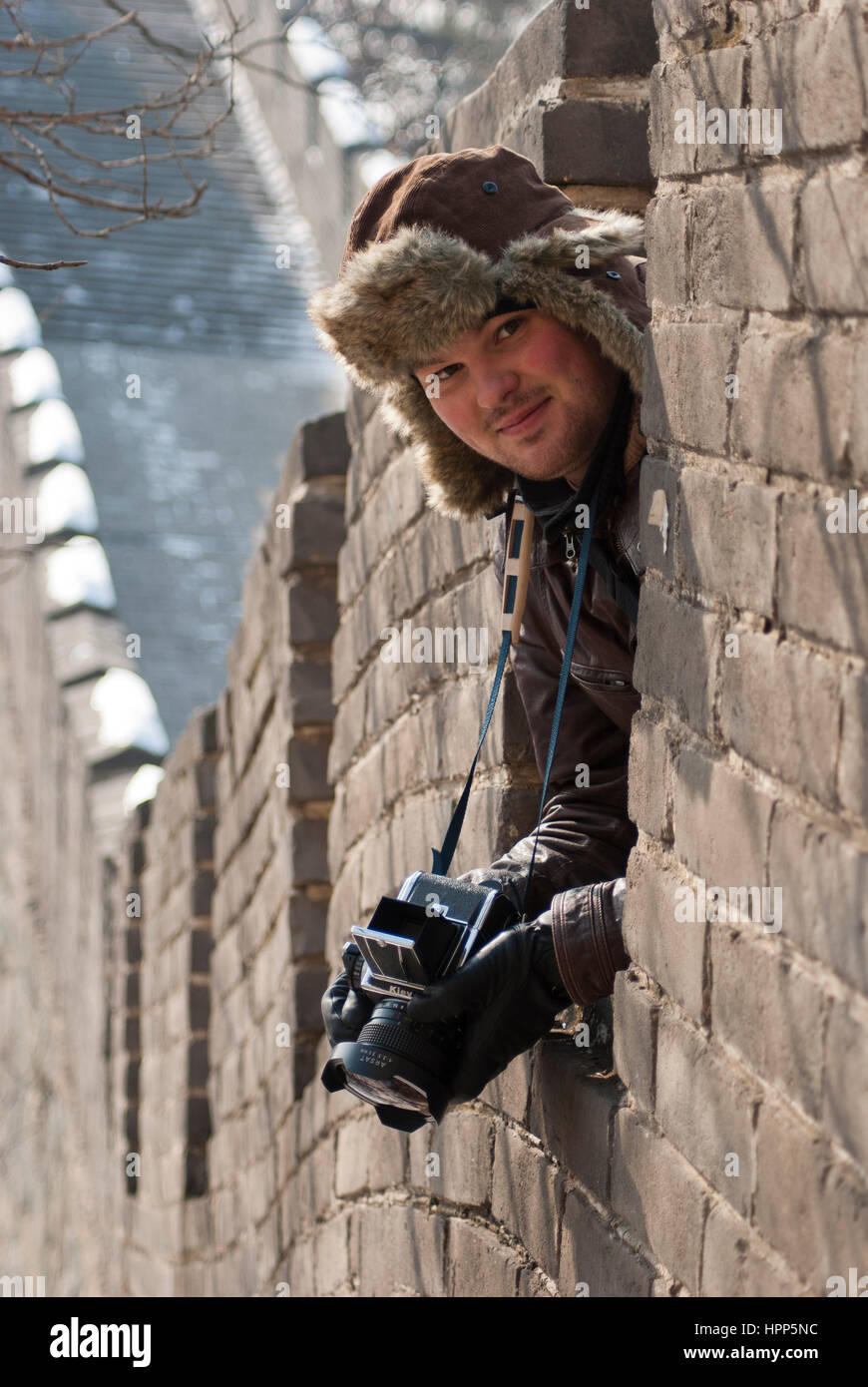 Photographer on the Great Wall of China Stock Photo - Alamy