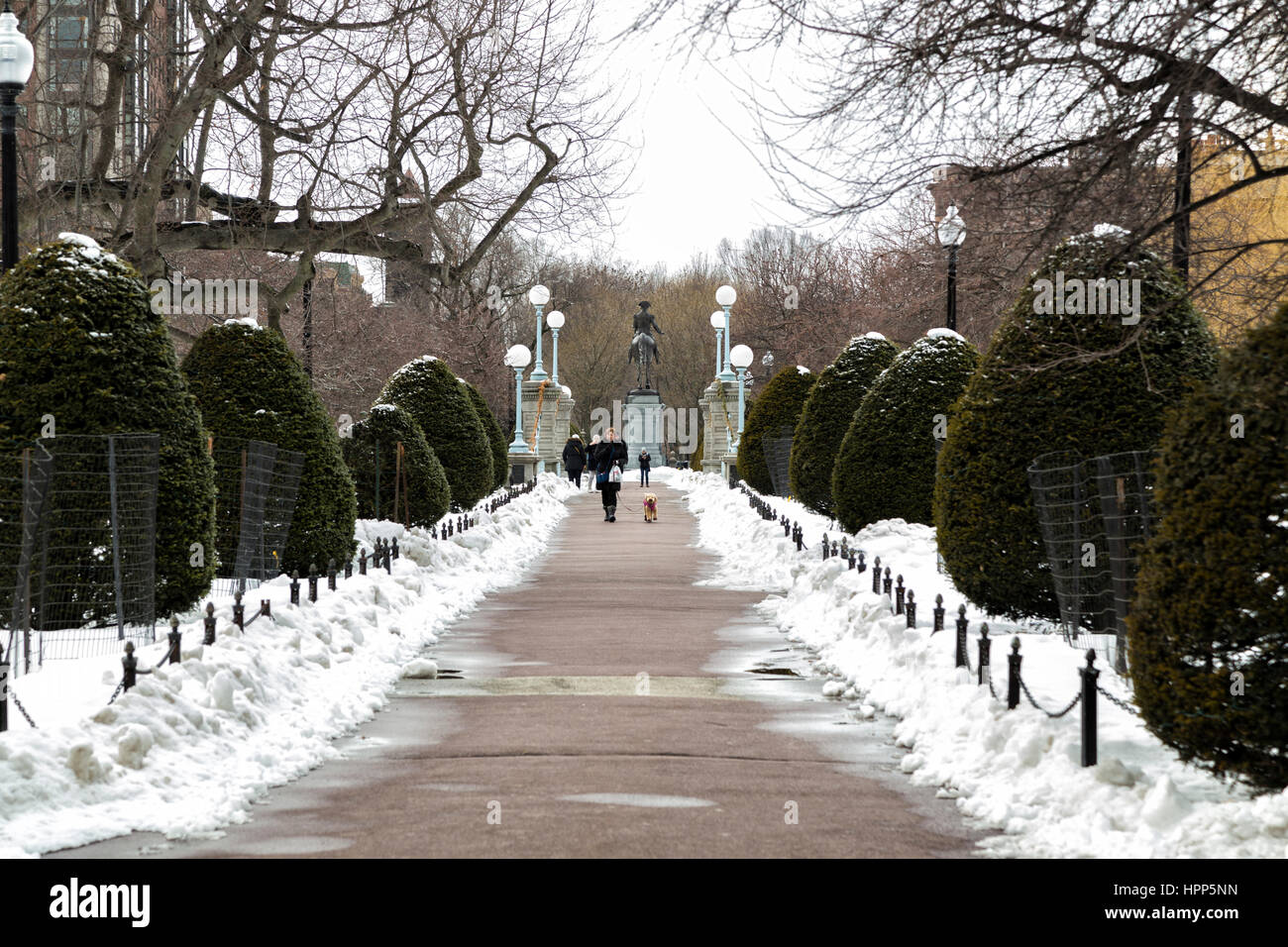 Winter in The Boston Garden Stock Photo - Alamy