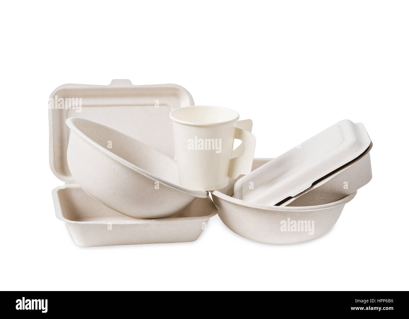 Group of product made from bagasse for container food, Box, bowl and ...