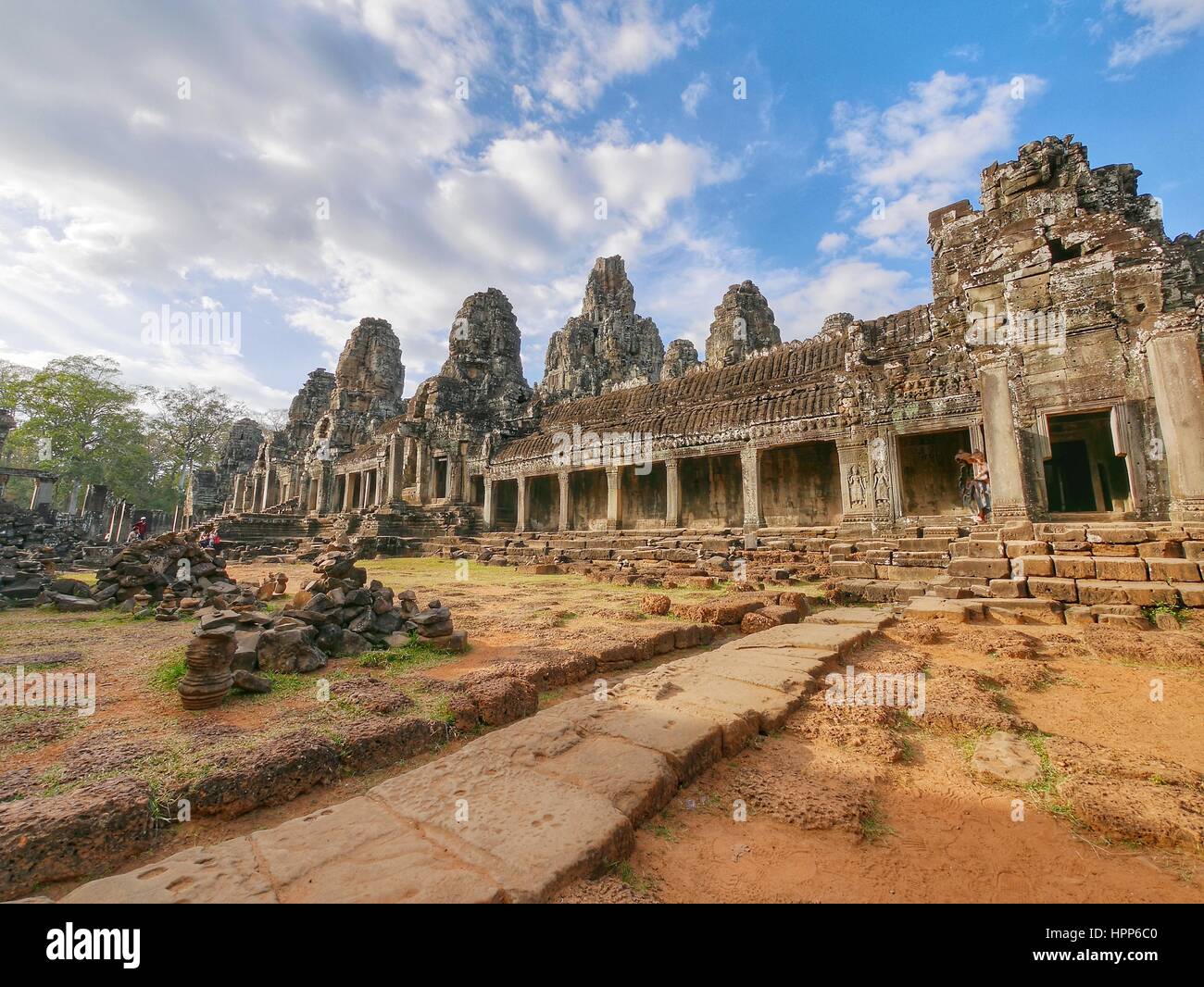 Temple bayon at angkor wat Stock Photo - Alamy