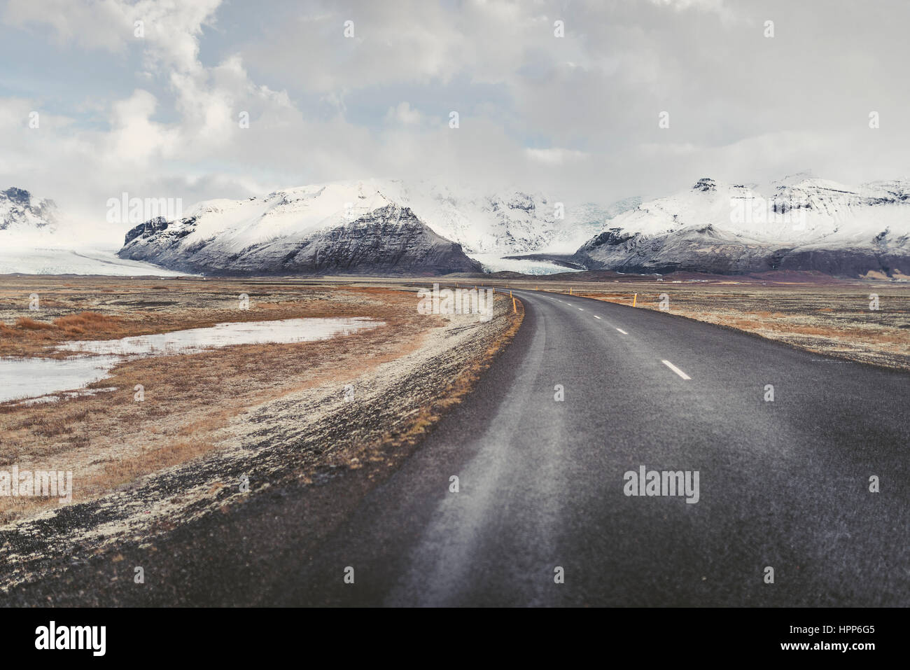 Iceland, empty country road Stock Photo - Alamy