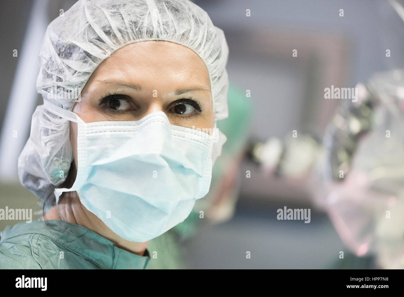 Portrait of operating room nurse Stock Photo - Alamy