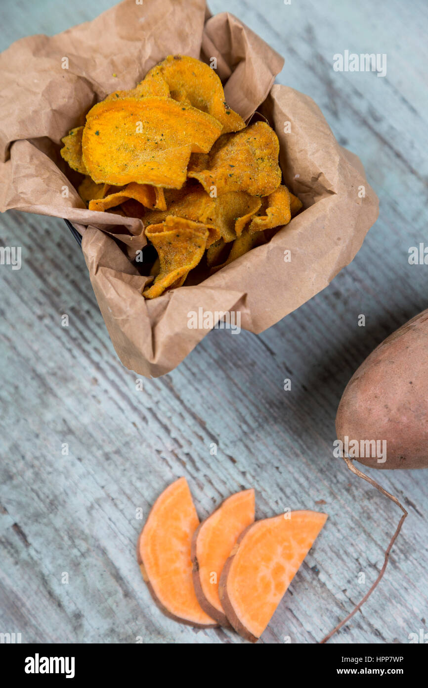 Sweet potato chips bright colour hi-res stock photography and images ...