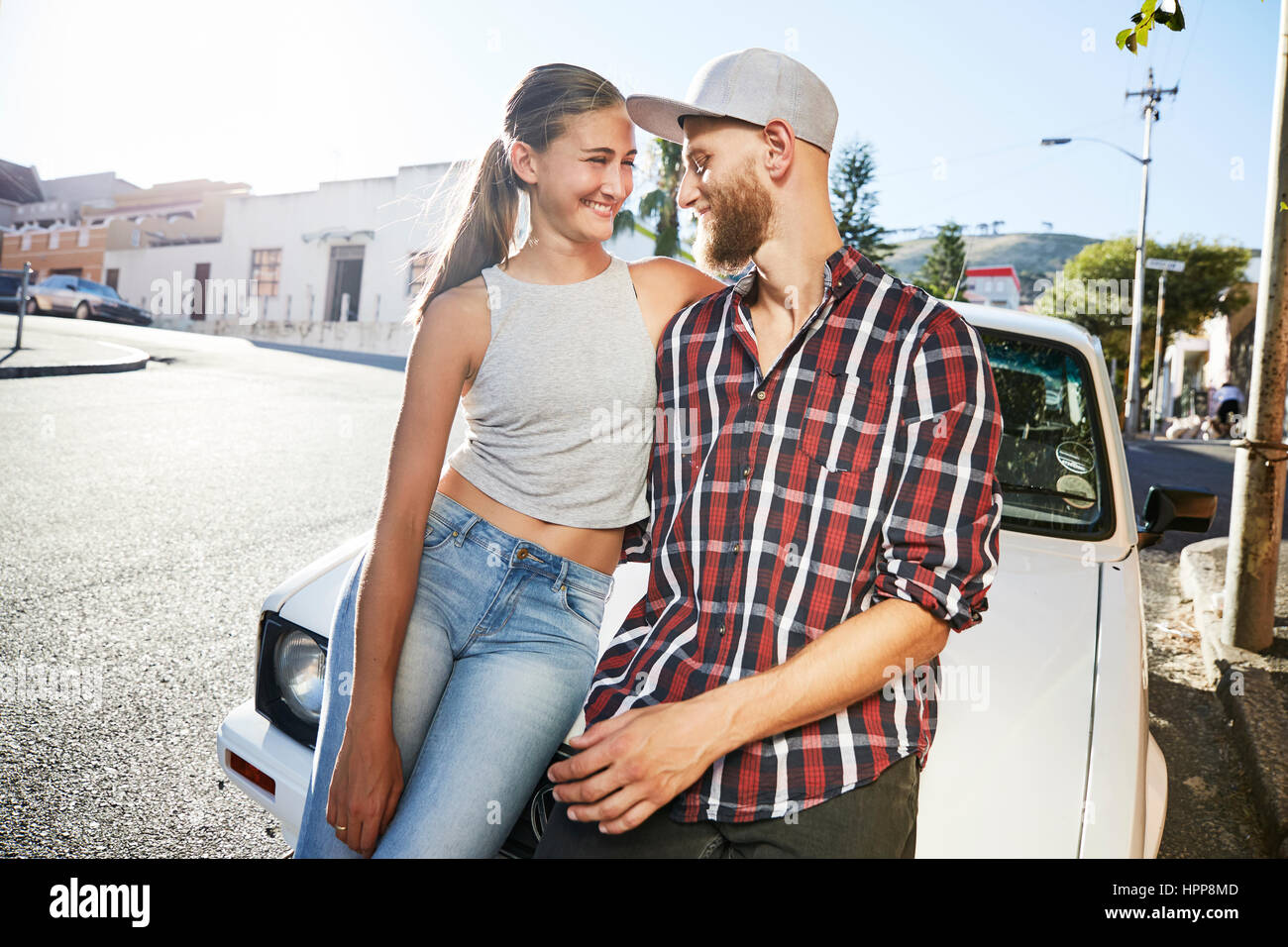 Sitting on the car bonnet hi-res stock photography and images - Alamy