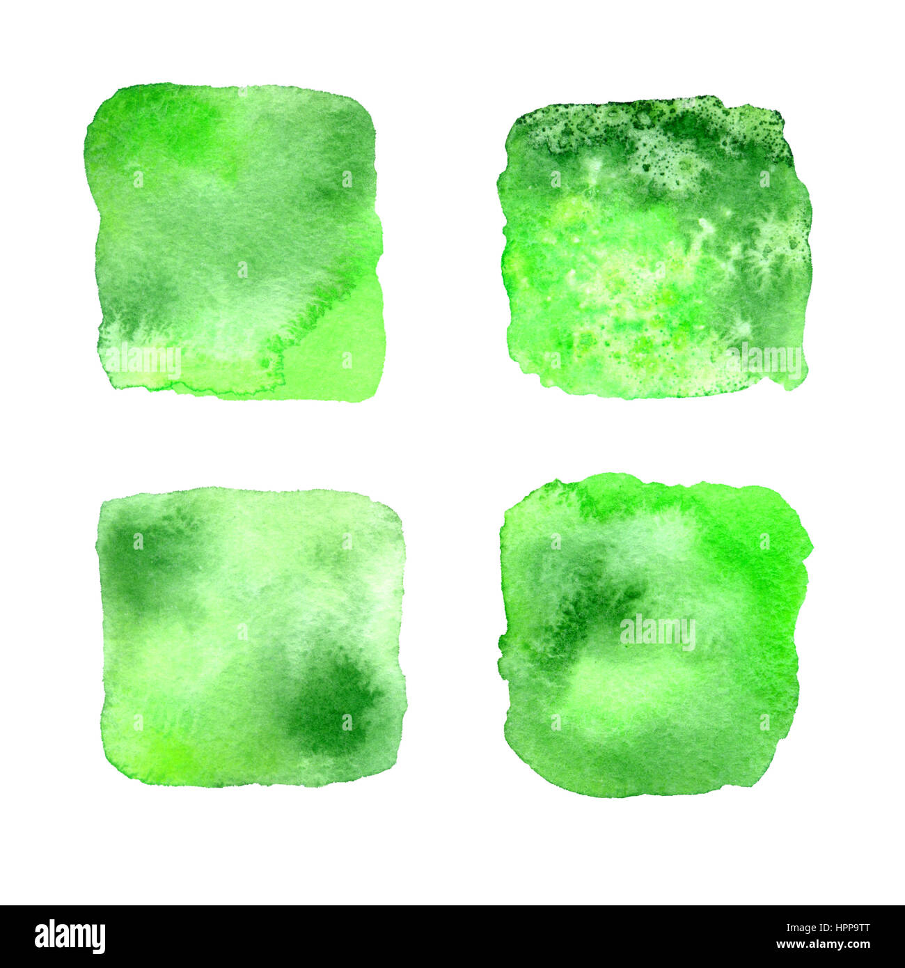 Green watercolor hand drawn banners set for you eco design. Watercolour ...