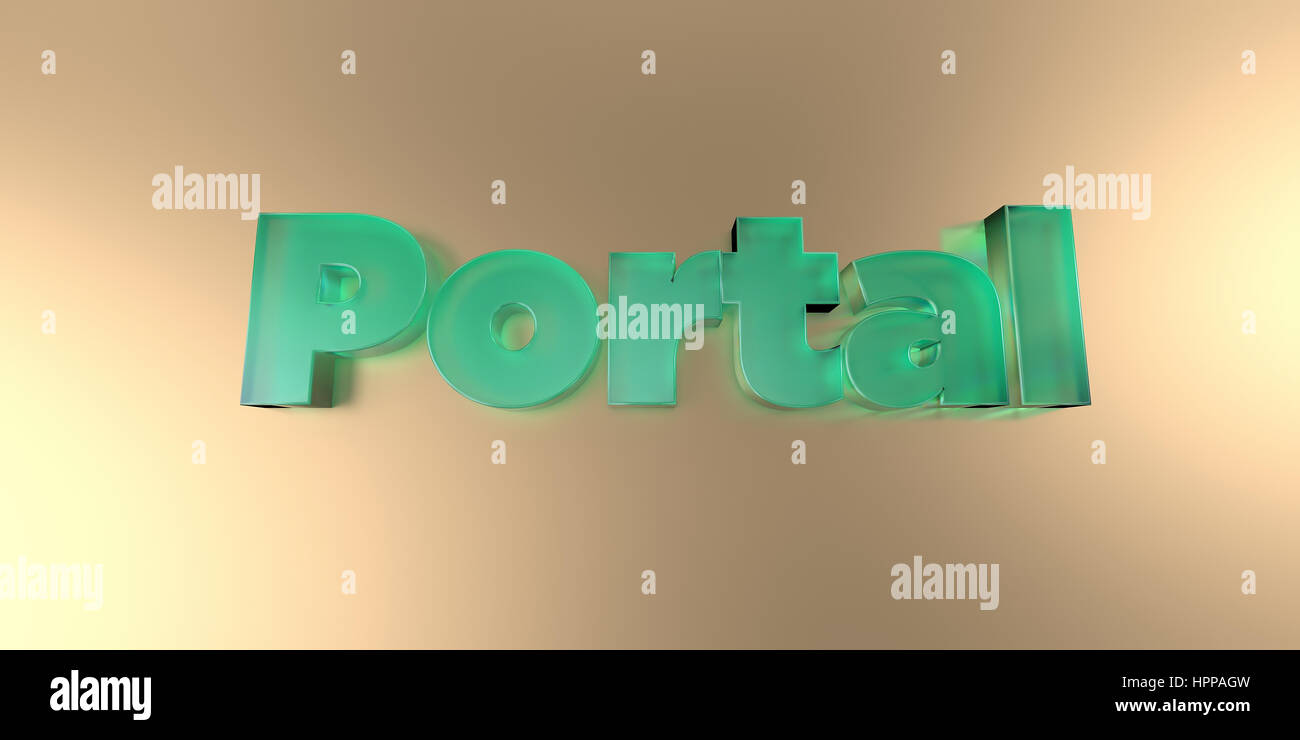 Portal - colorful glass text on vibrant background - 3D rendered ...
