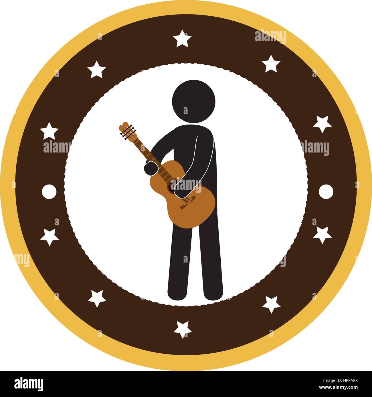 human playing acoustic guitar instrument icon Stock Vector Image & Art ...