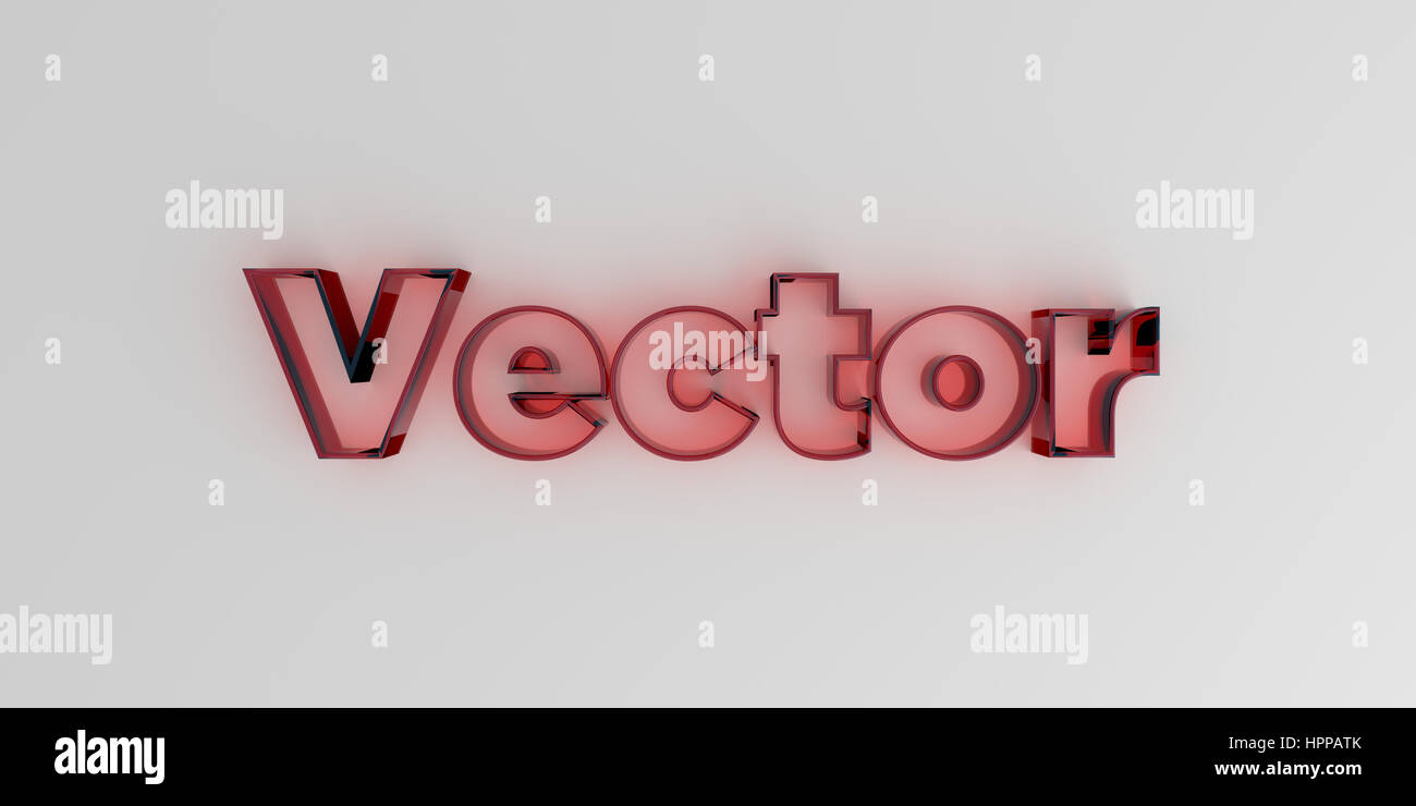 Vector - Red glass text on white background - 3D rendered royalty free ...