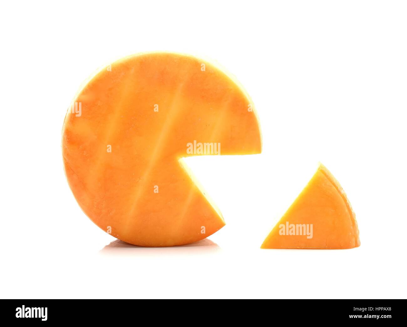 Cheese Wheel On White Background Stock Photo - Alamy