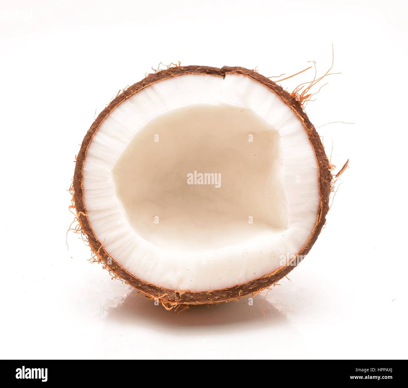 Coconut on a white background Stock Photo - Alamy