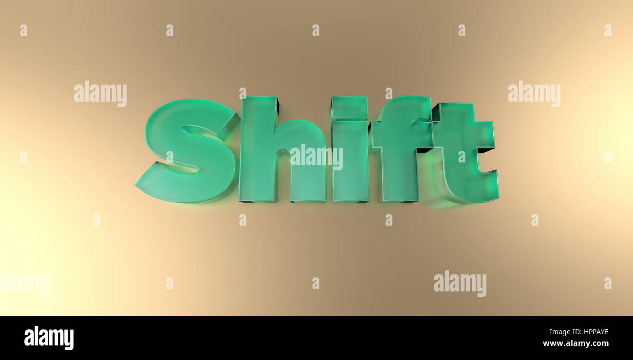 Shift - colorful glass text on vibrant background - 3D rendered royalty ...