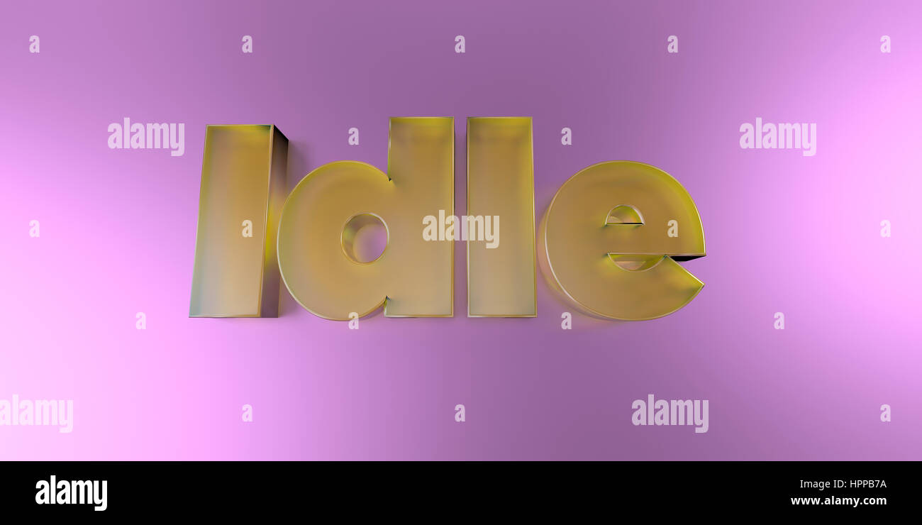 Idle - colorful glass text on vibrant background - 3D rendered royalty ...