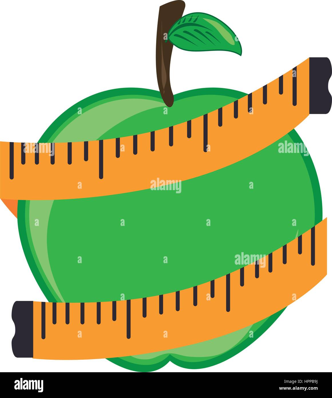 apple fruit with tape measure Stock Vector Image & Art - Alamy