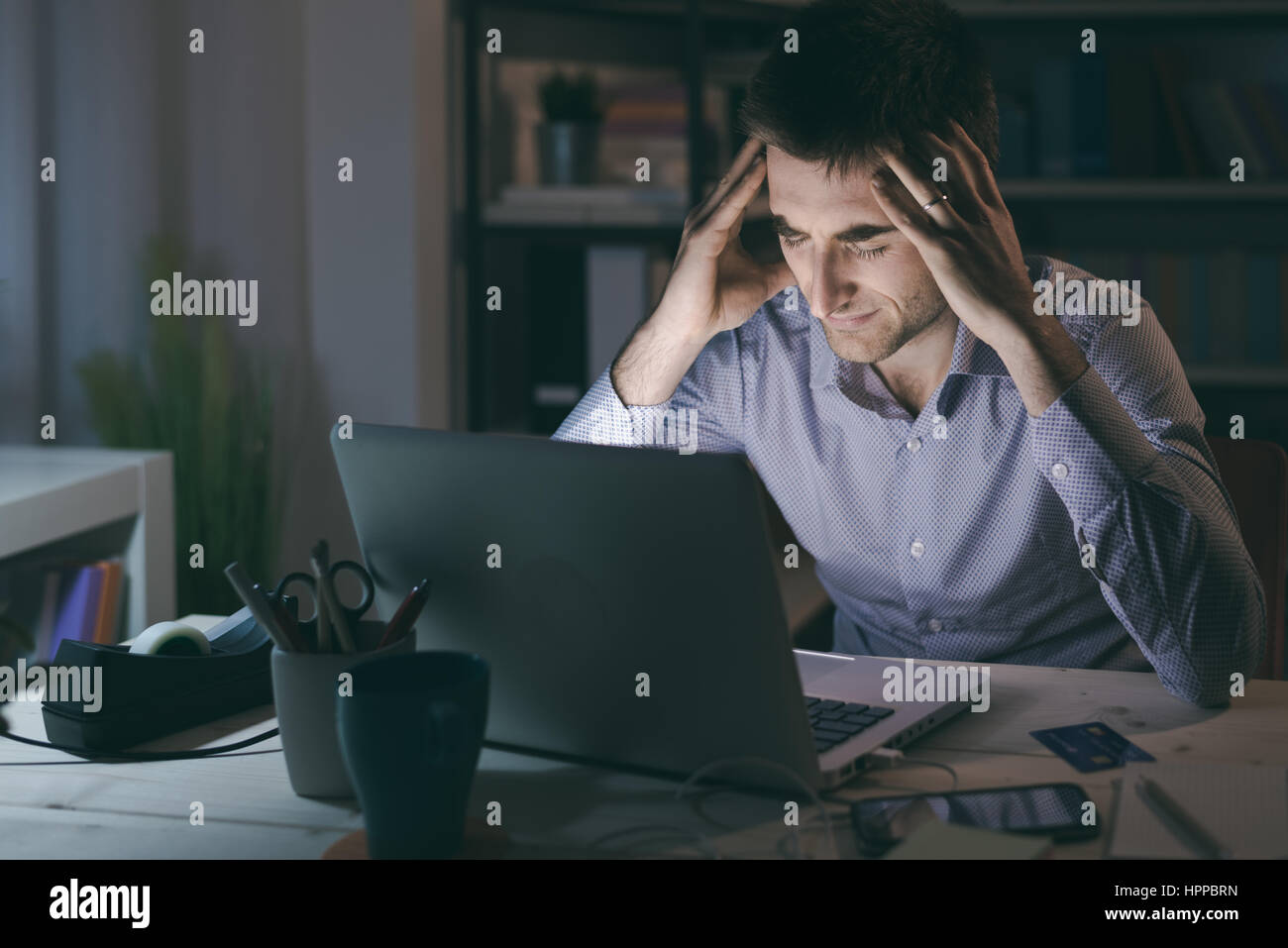 Headache overwork hi-res stock photography and images - Alamy