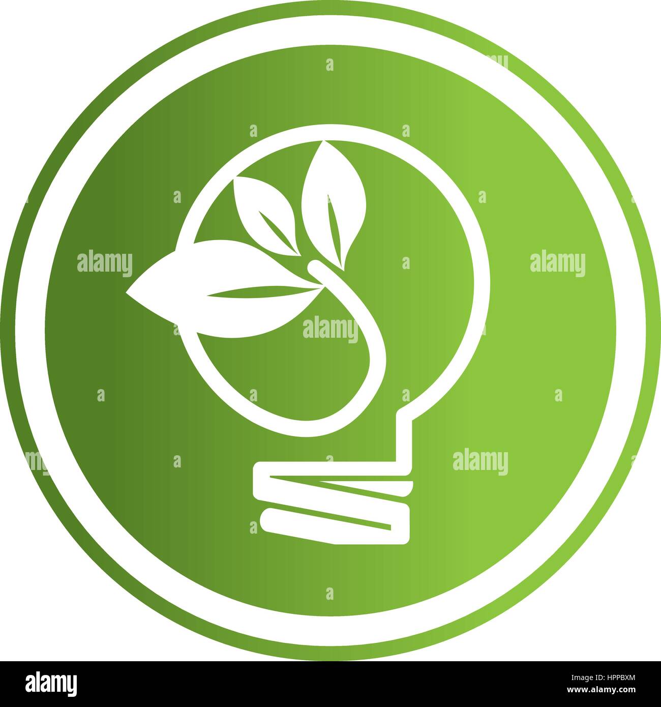 bulb with leafs ecology symbol Stock Vector Image & Art - Alamy