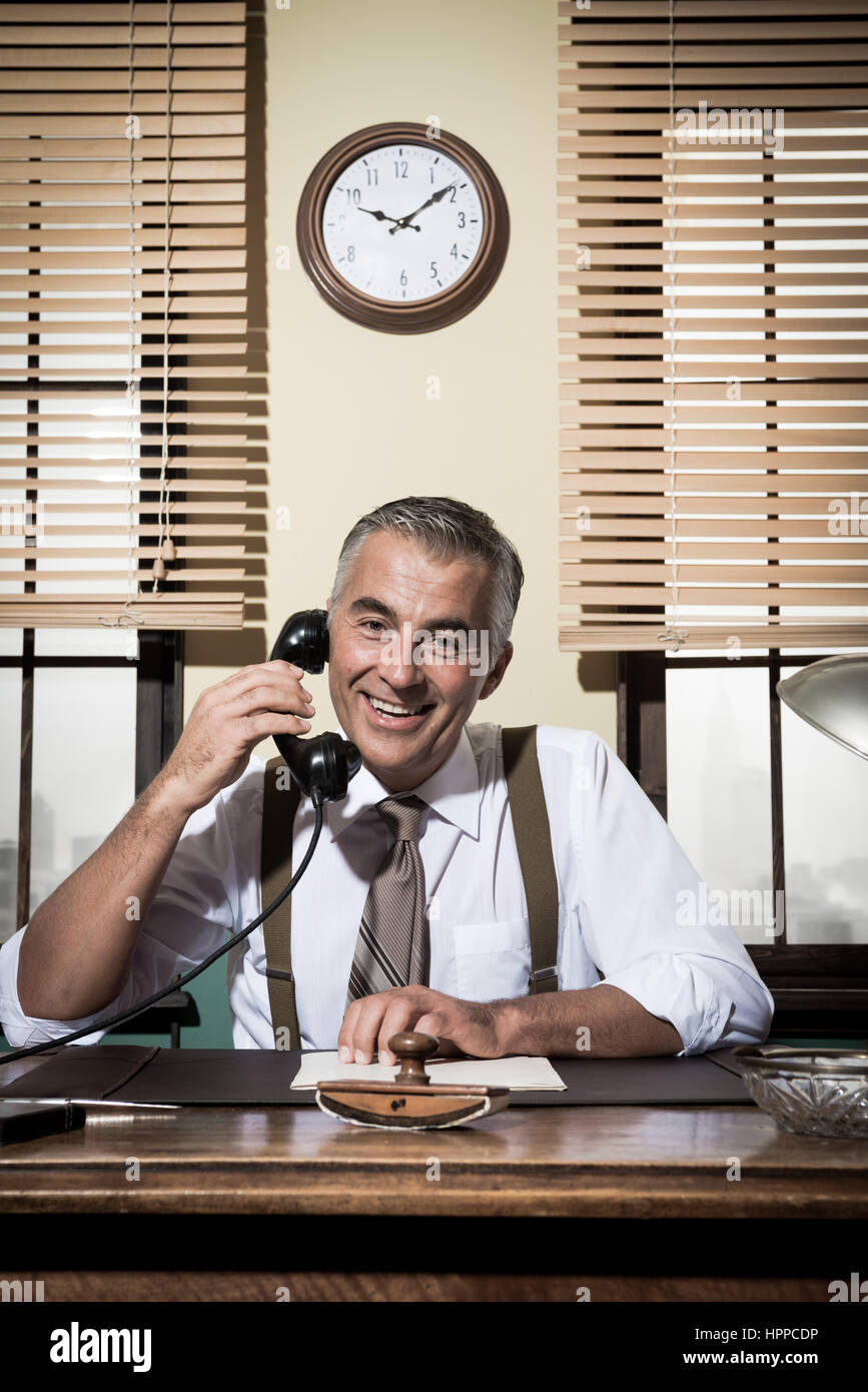 1950s 1960s man on telephone hi-res stock photography and images - Alamy