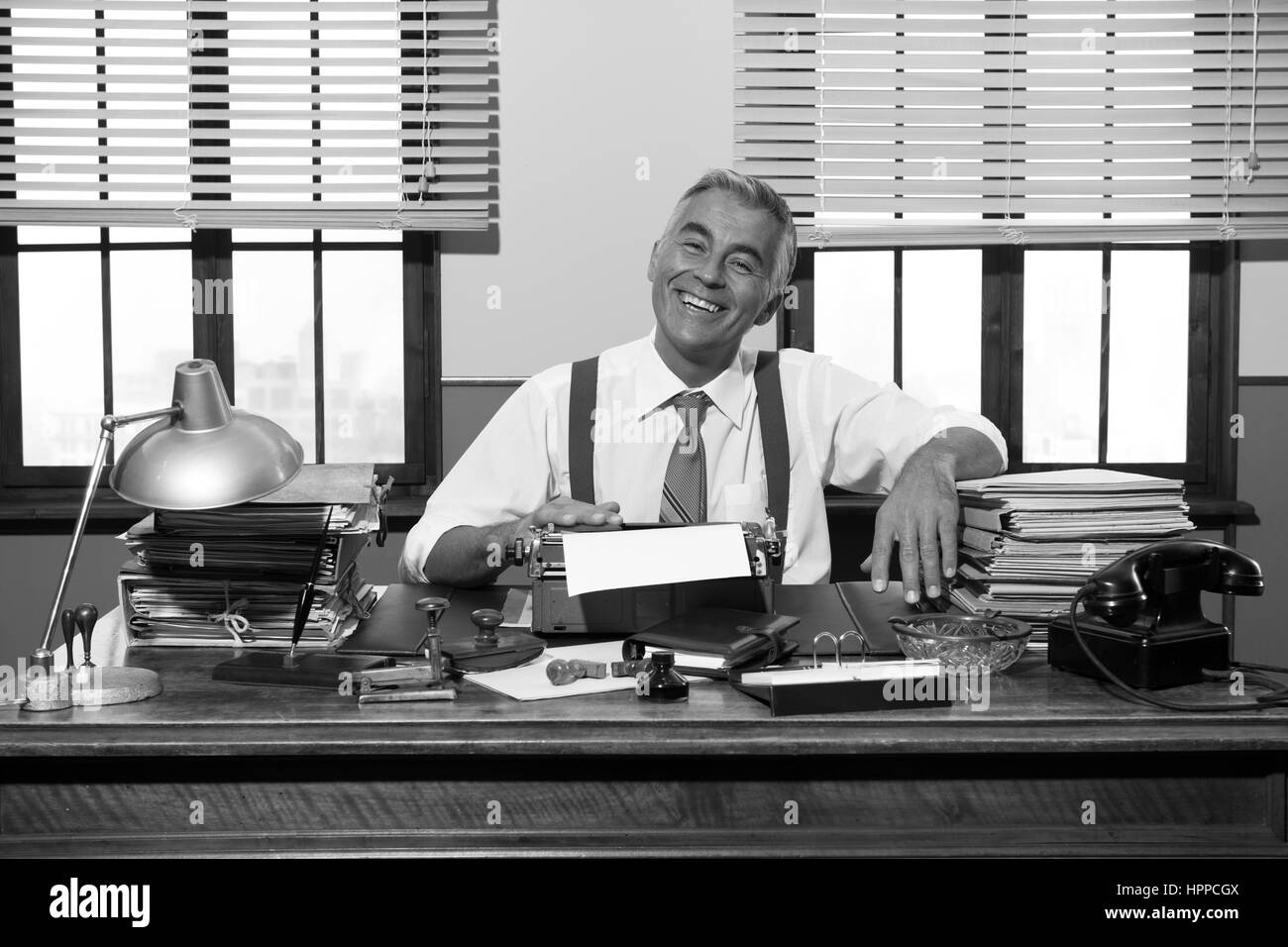 1950s worker vintage black and white hi-res stock photography and ...