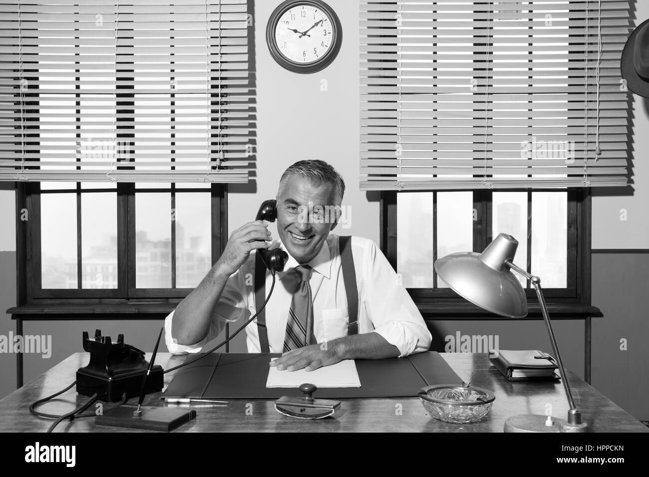 1950s 1960s man on telephone hi-res stock photography and images - Alamy