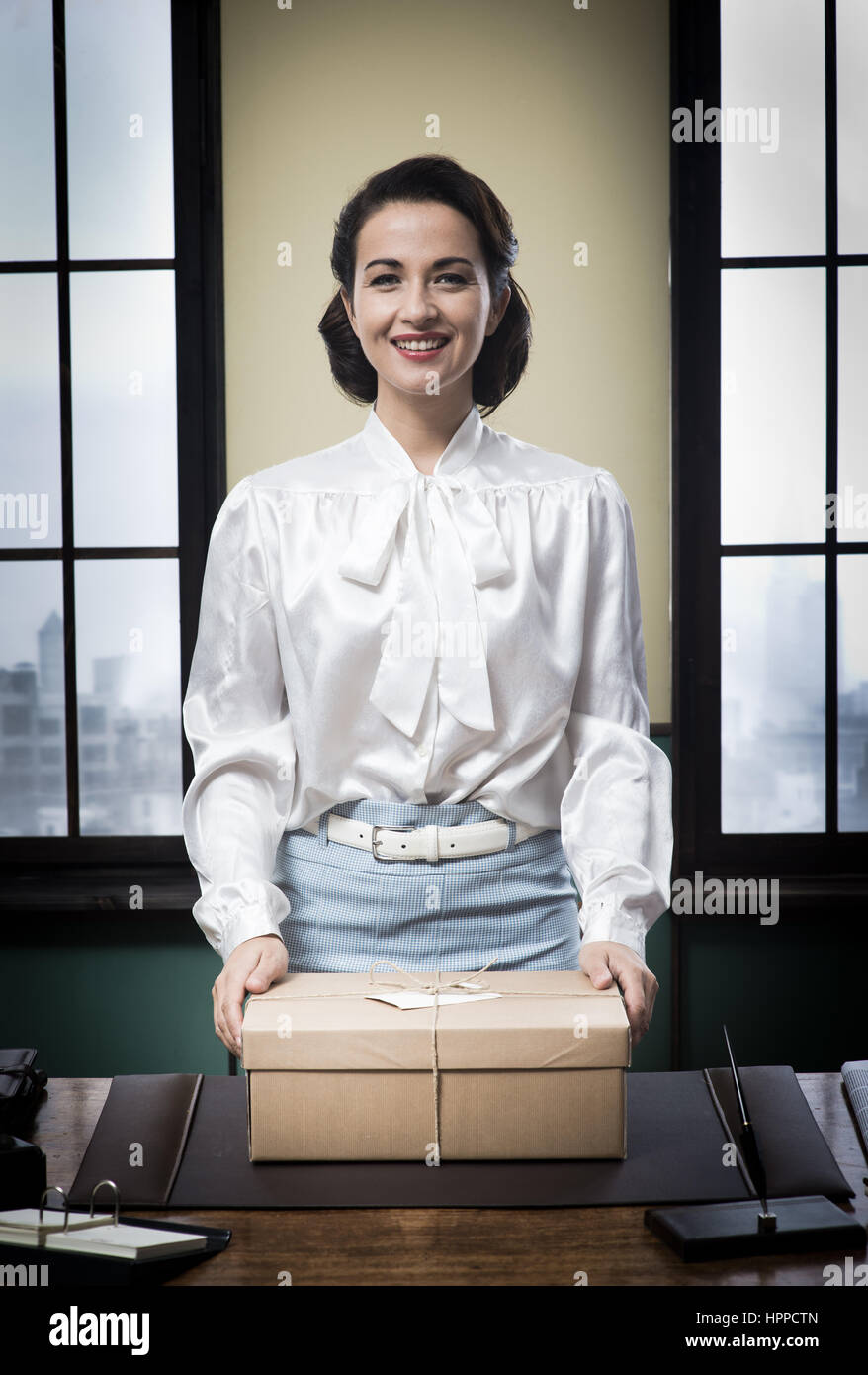 Attractive vintage secretary working desk hi-res stock photography and ...