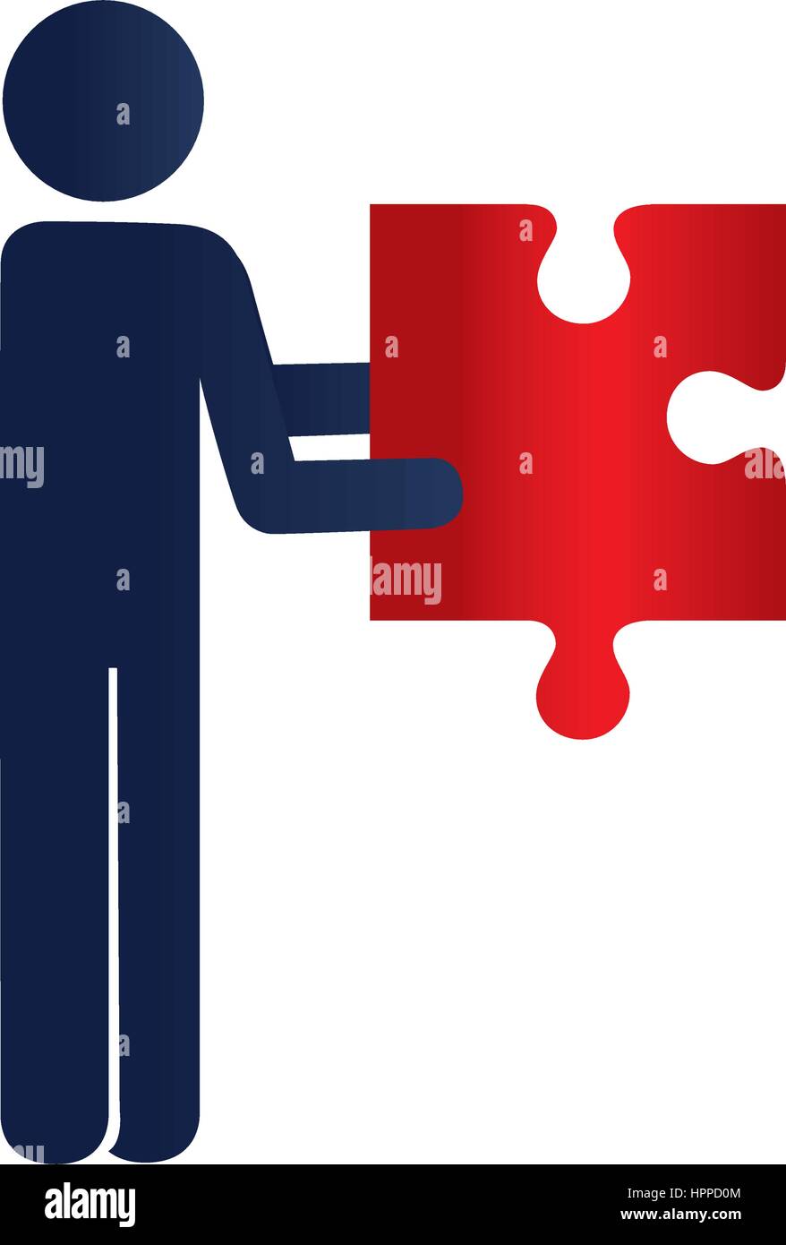 Human figure puzzle game piece Stock Vector Images - Alamy