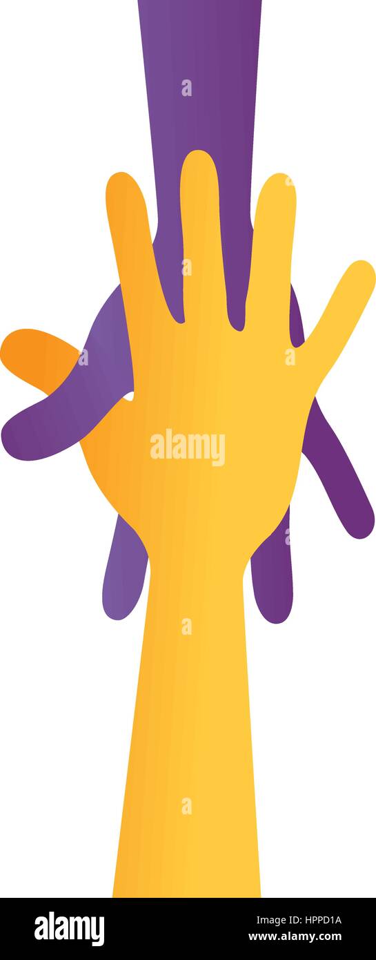 hand human silhouette colors community icon Stock Vector Image & Art ...