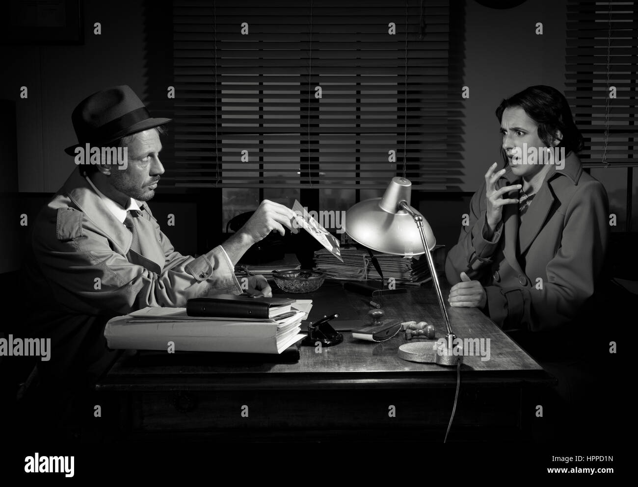 Handsome detective office desk hi-res stock photography and images - Alamy