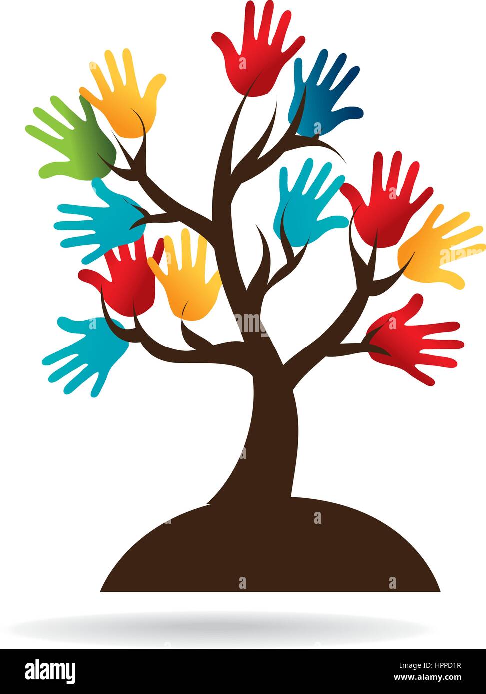 hand human silhouette colors community icon Stock Vector Image & Art ...
