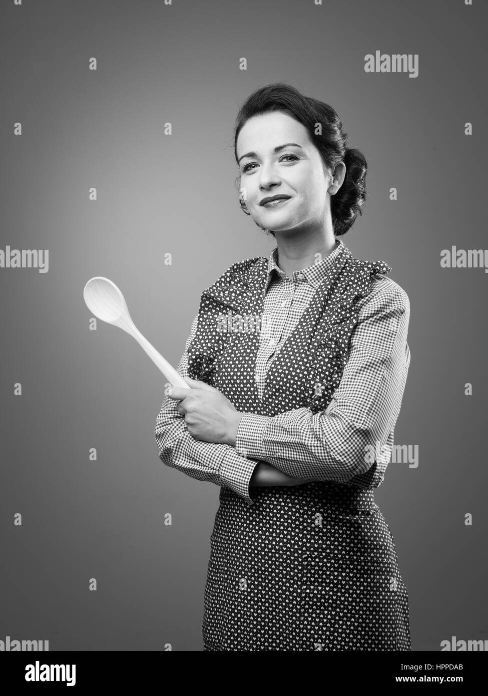 Wooden spoon woman Black and White Stock Photos & Images - Alamy