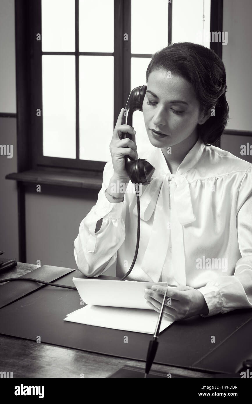 Attractive vintage secretary working desk hi-res stock photography and ...