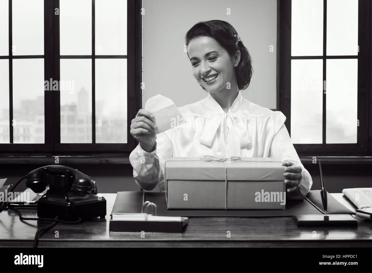 Attractive Vintage Secretary Working Desk High Resolution Stock ...