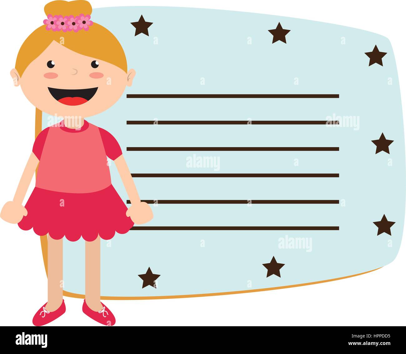 cute little girl card character Stock Vector Image & Art - Alamy