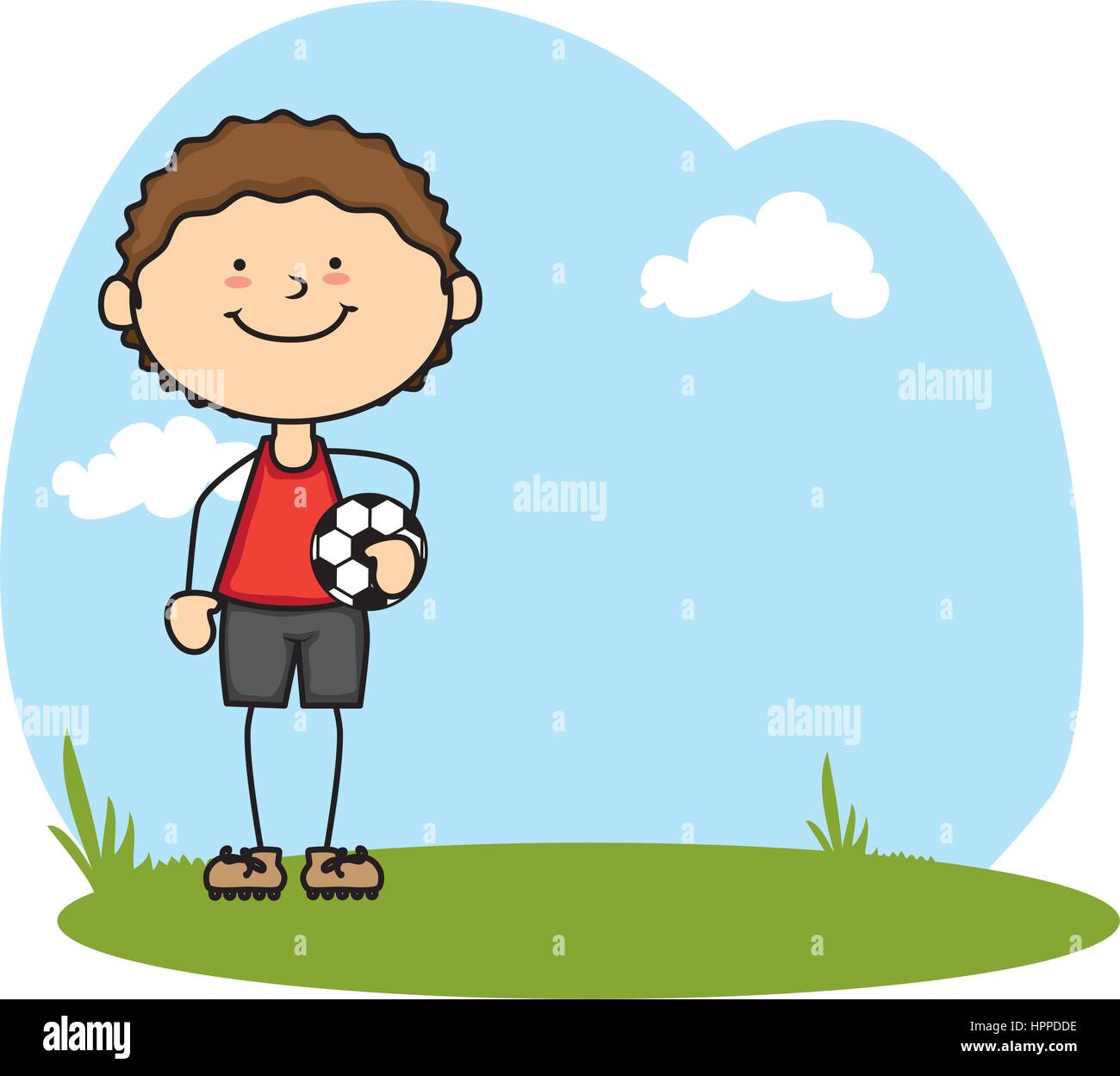 cute boy avatar playing soccer character Stock Vector Image & Art - Alamy