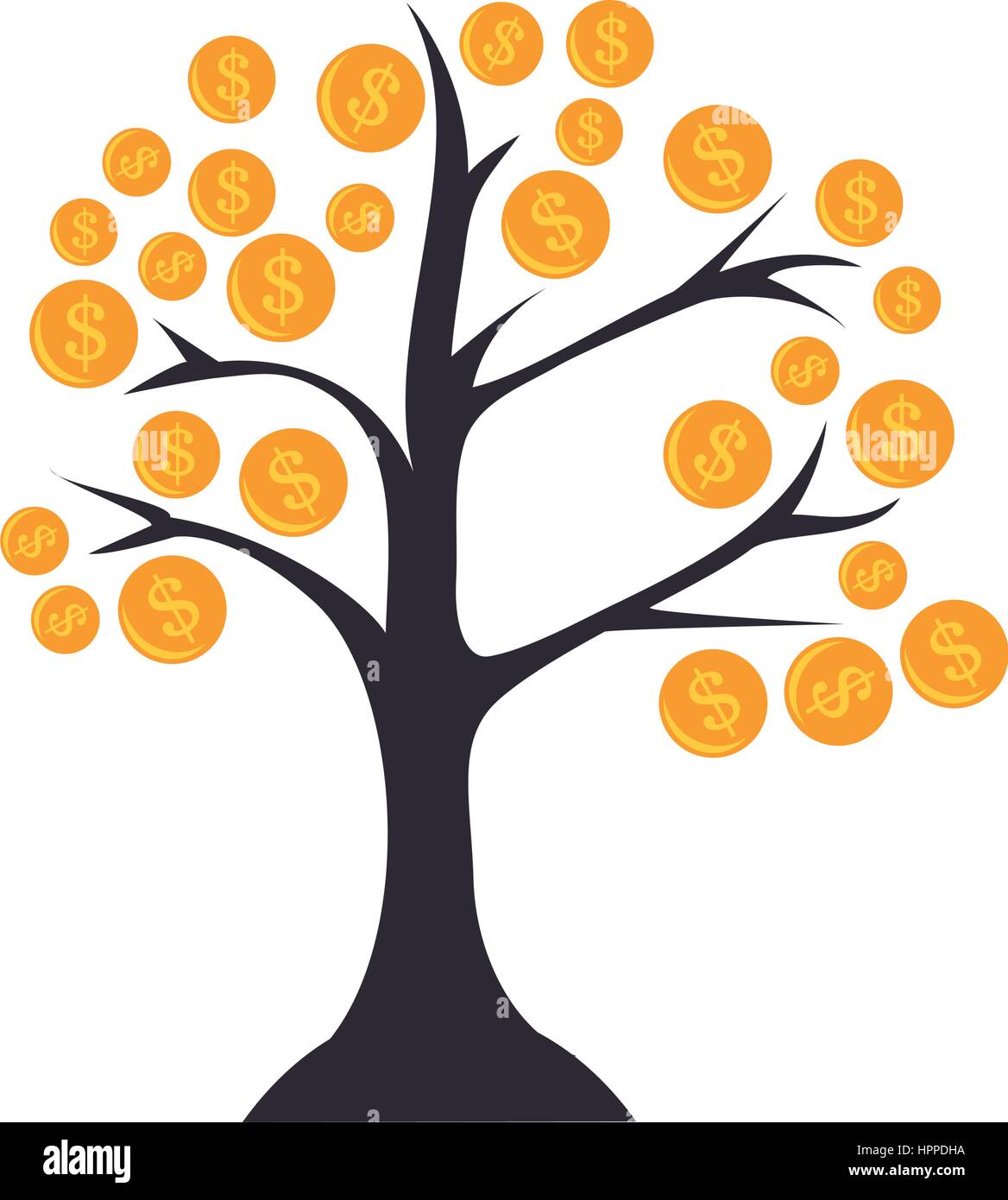 Money tree coins Stock Vector Images - Alamy