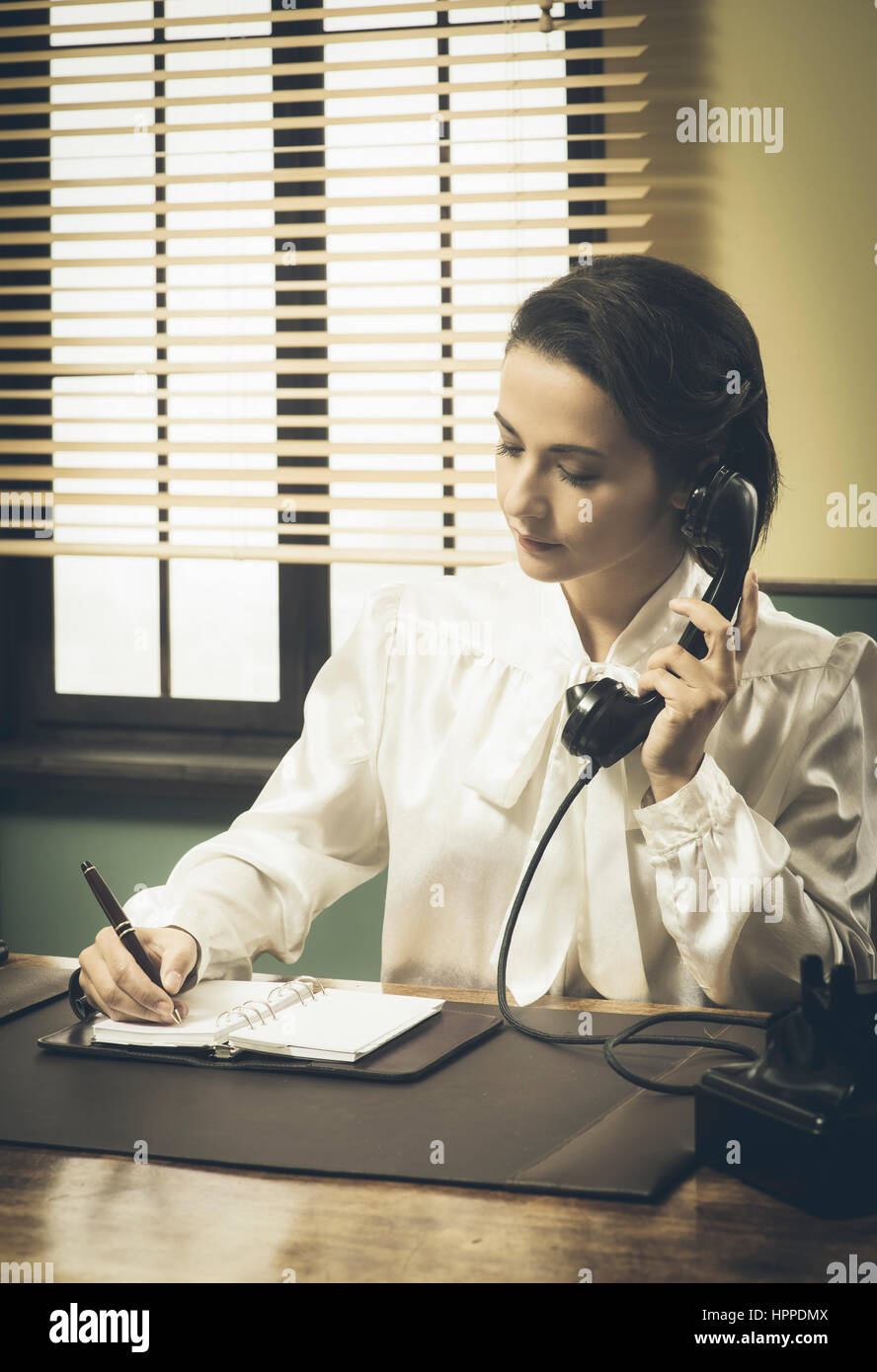 Attractive vintage secretary working desk hi-res stock photography and ...