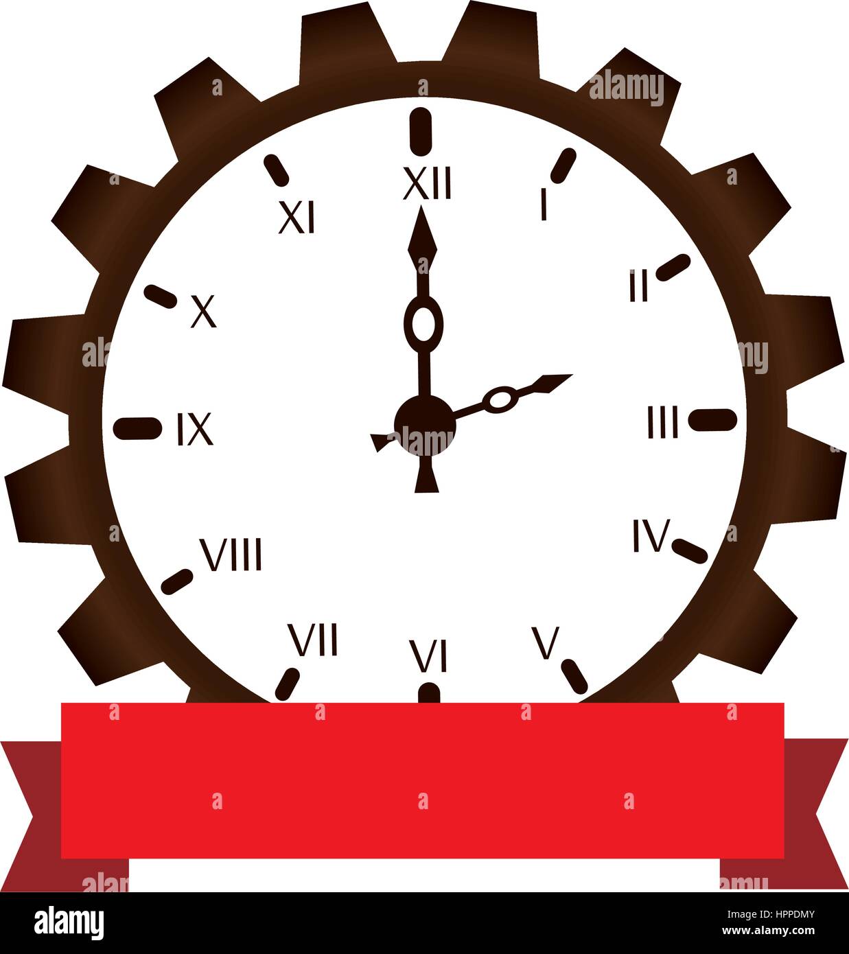 gear machine with watch isolated icon Stock Vector Image & Art - Alamy