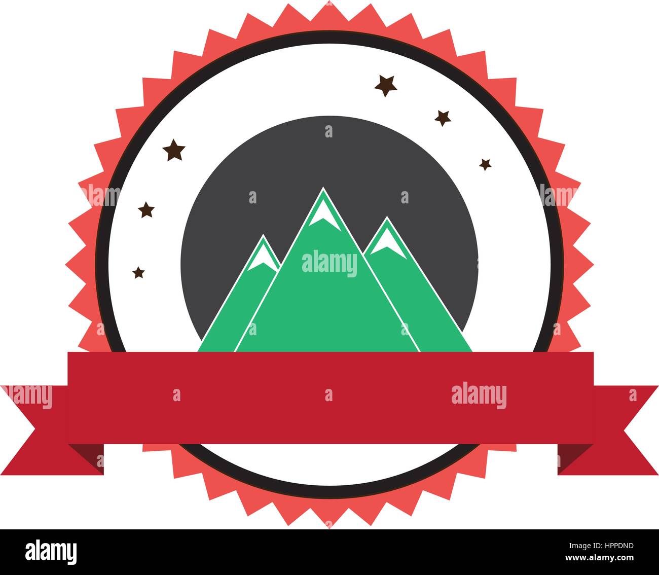 mountains emblem with ribbon icon Stock Vector Image & Art - Alamy