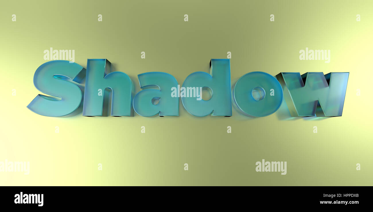 Shadow - colorful glass text on vibrant background - 3D rendered ...