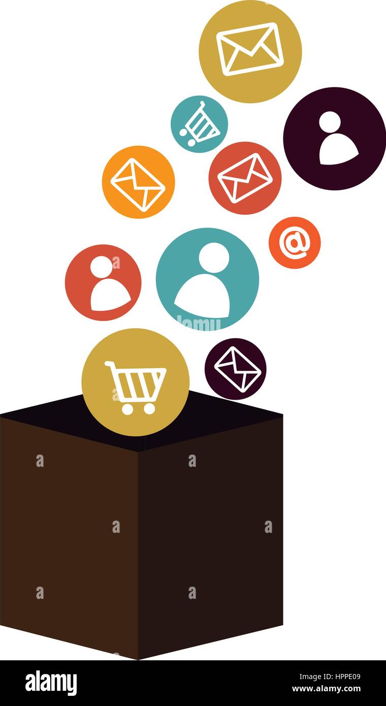 box with social media icons Stock Vector Image & Art - Alamy