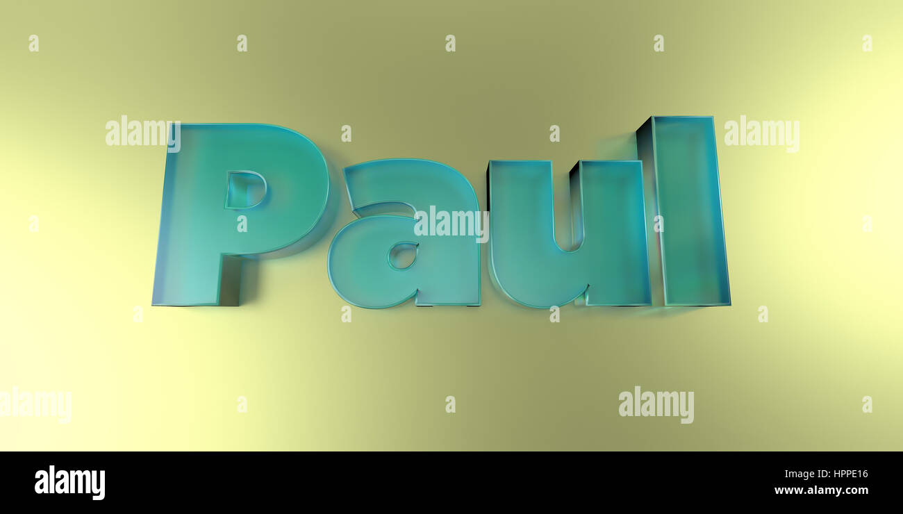 Paul - colorful glass text on vibrant background - 3D rendered royalty ...