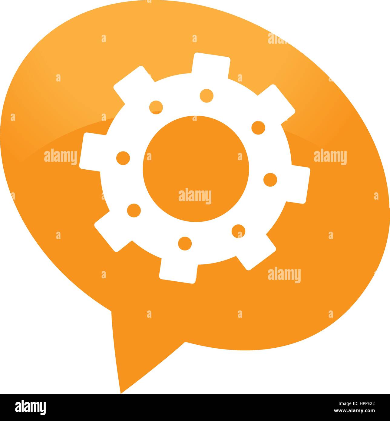 speech bubble with gear machine isolated icon Stock Vector Image & Art ...